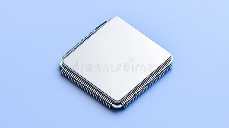 A White Square Chip with a Silver Border. Stock Photo - Image of ...