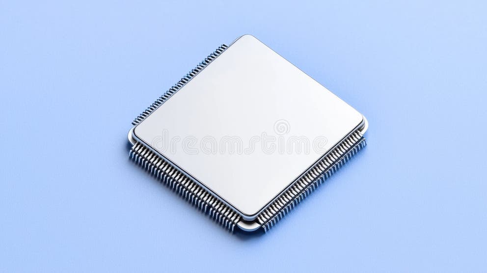 A White Square Chip with a Silver Border. Stock Photo - Image of ...