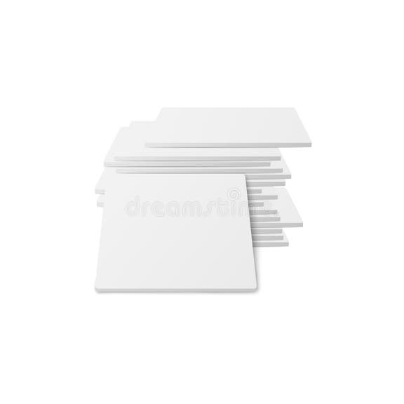 White Square Coaster Stack, Realistic Mockup of Stacked Cardboard Pads ...