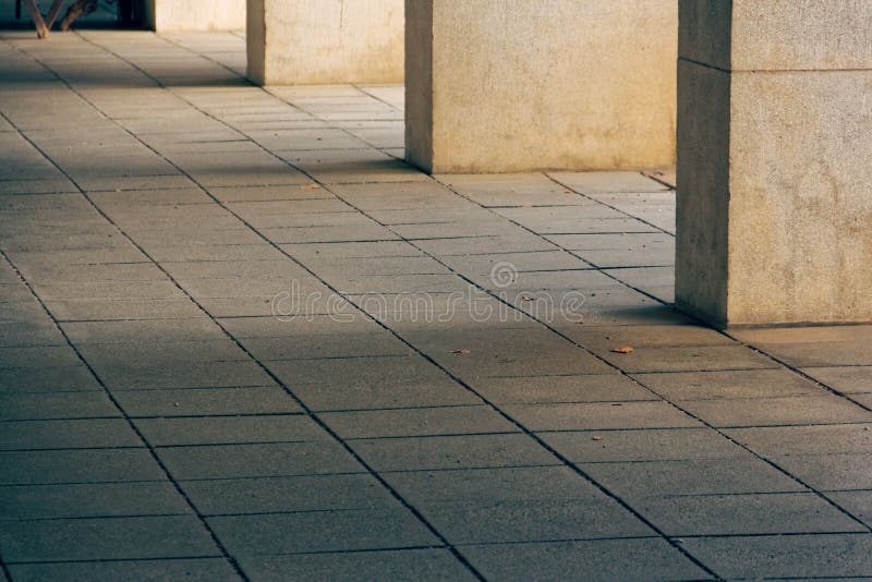 White Square Columns in a City Park. Stock Image - Image of cityscape ...