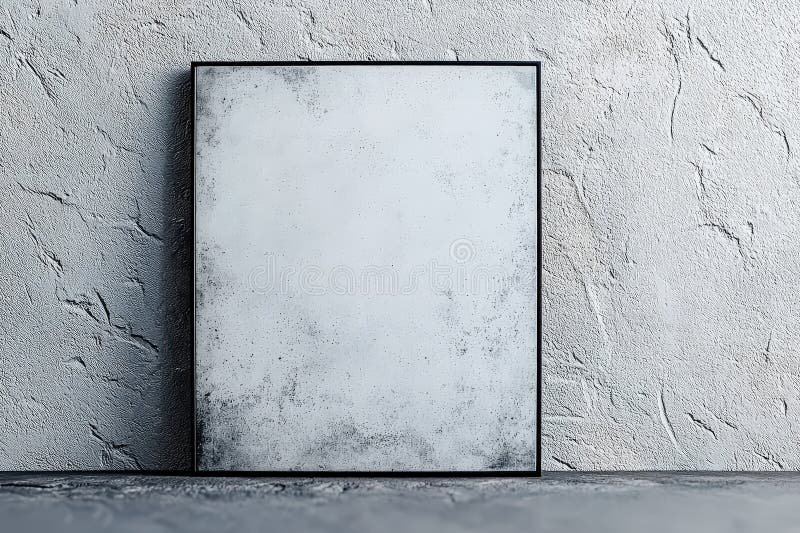 White Square Frame with a Black Border Sits on a Grey Wall Stock Photo ...