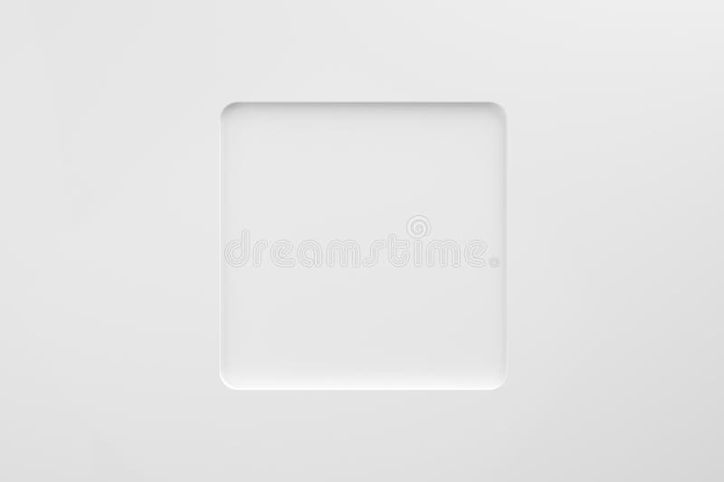 White Square Frame Hole Template on Blue Background with Borders Stock ...