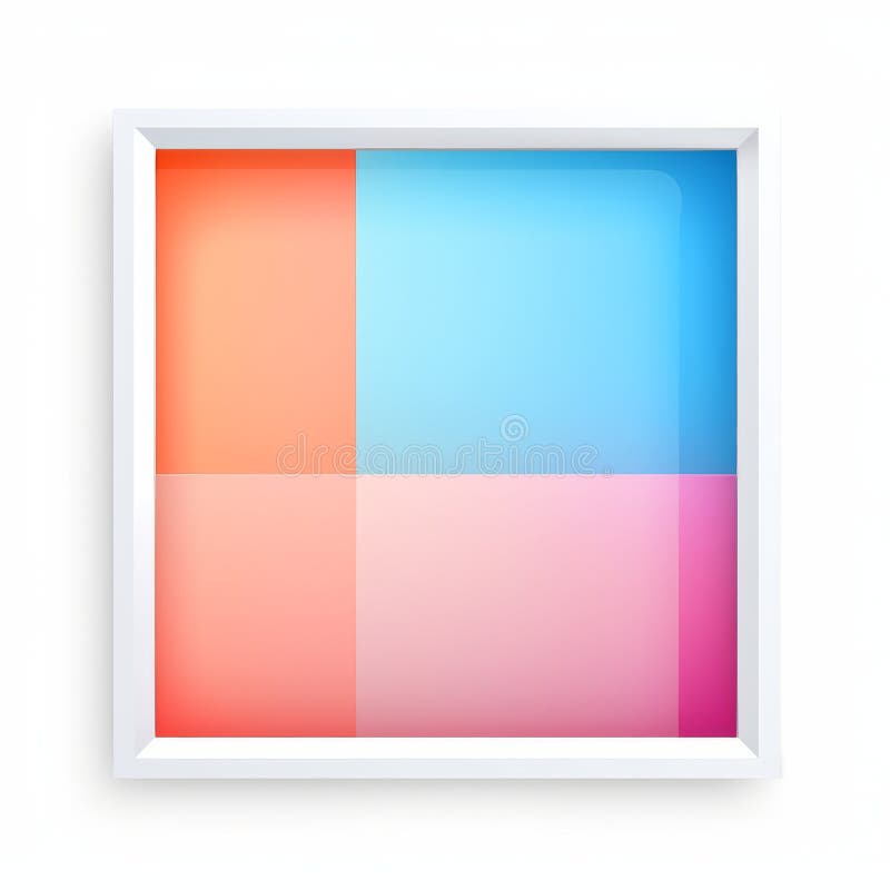 Minimalist Illusory Gradient Square Frame with Fragmented Icons Stock ...