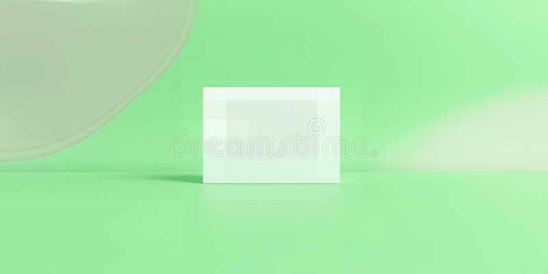 A White Square Object on a Light Green Surface with a Light Green ...