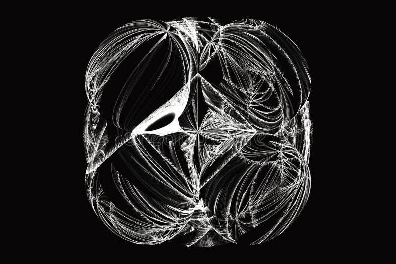 White Square Pattern of Crooked Waves on a Black Background. Stock ...