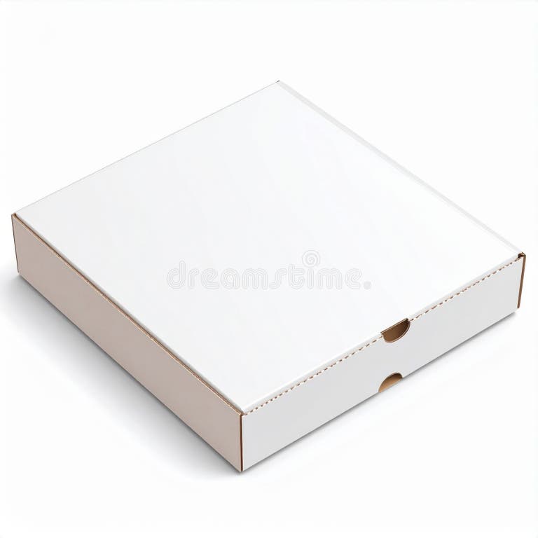 White Square Pizza Box on White Background Stock Illustration ...