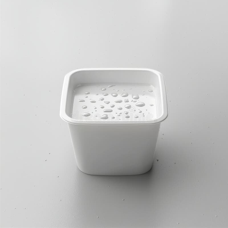 White, Square, Plastic Container with Reflective Surface Stock Image ...
