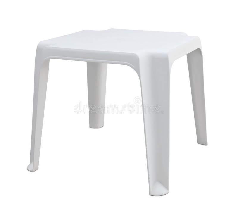 White Square Plastic Patio Side Table Stock Photos - Free & Royalty ...