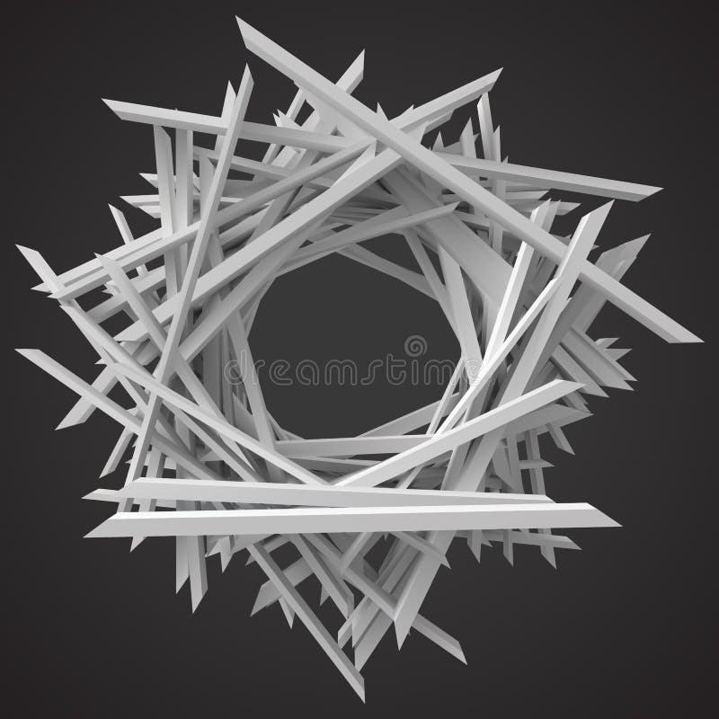 White Square Rods Abstract. 3d Style Vector Illustration Stock Vector ...