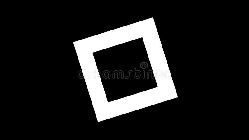 Rotating Square Transforming into Diamond on Black Background. Motion ...
