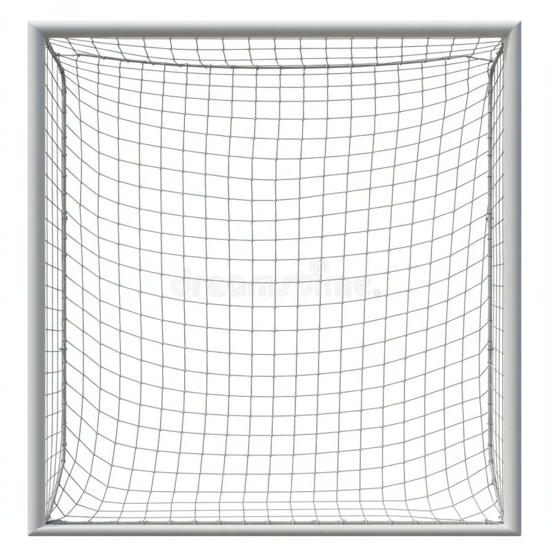A White Square Soccer Goal with a Net Stock Illustration - Illustration ...