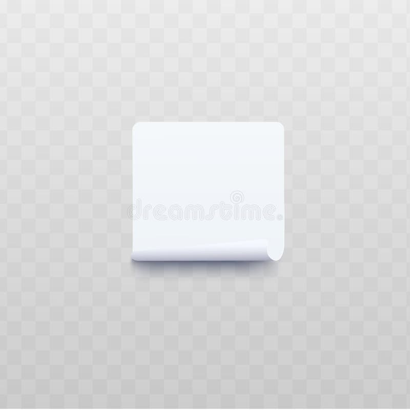 White Square Sticker with Rolled or Twisted Edge Realistic Style Stock ...