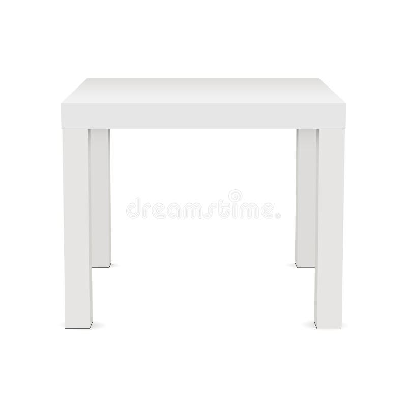 White Square Table Mock Up Isolated on White Background Stock Vector ...