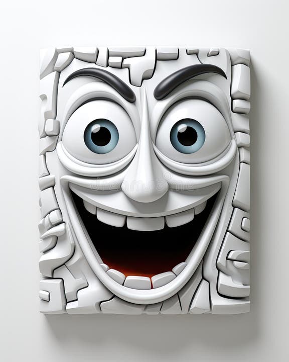 A White Square Tile with a Smiling Face on it S Face. Generative Ai ...