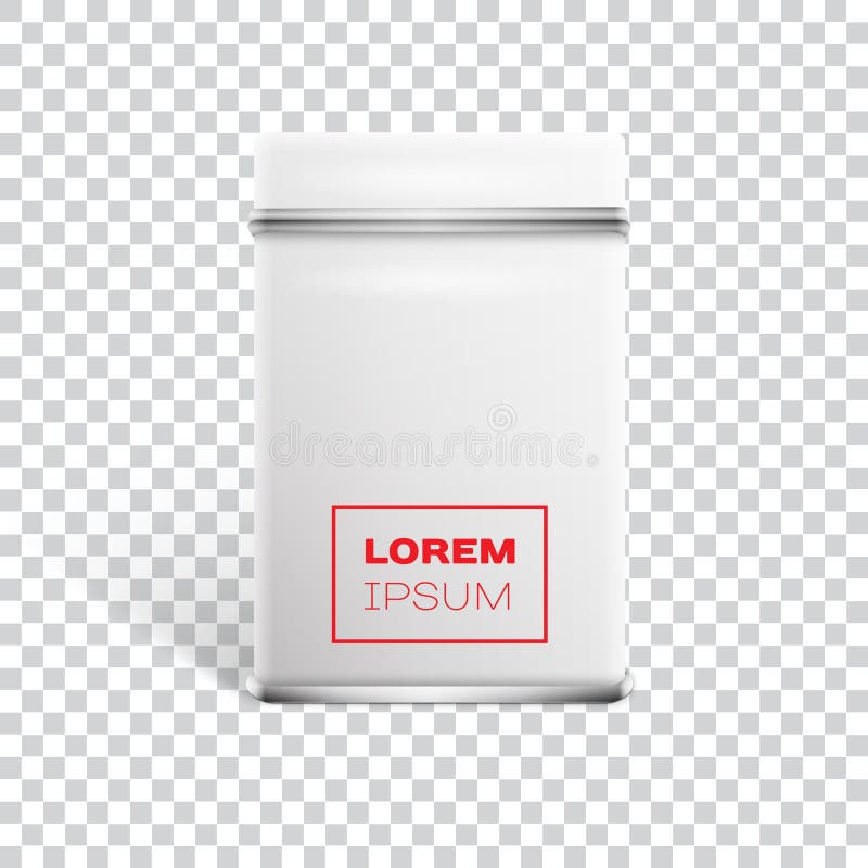 White Square Tin Packaging. Tea, Coffee Products Stock Vector ...