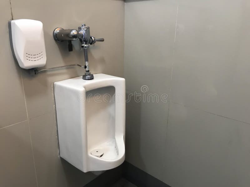 White Square Urinal in Men Toilet Stock Photo - Image of indoor ...