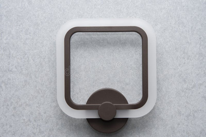 White Square Wall Lamp in the Corridor, Modern Interior Design. Stock ...