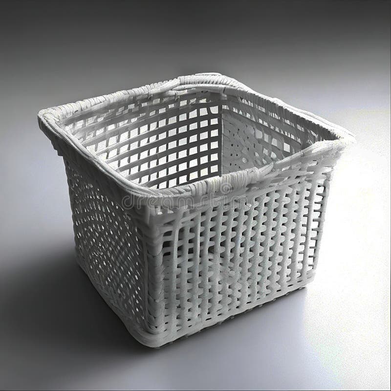 White Square Wicker Basket: a Study in Texture and Form Stock ...