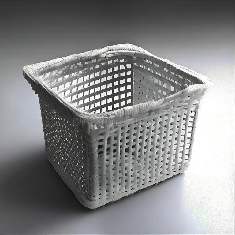 White Square Wicker Basket: a Study in Texture and Form Stock ...