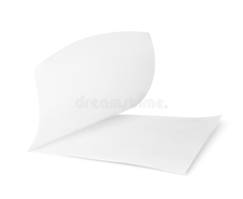 White Square Writing Paper. Open Notebook with Curved Edge Stock Vector ...