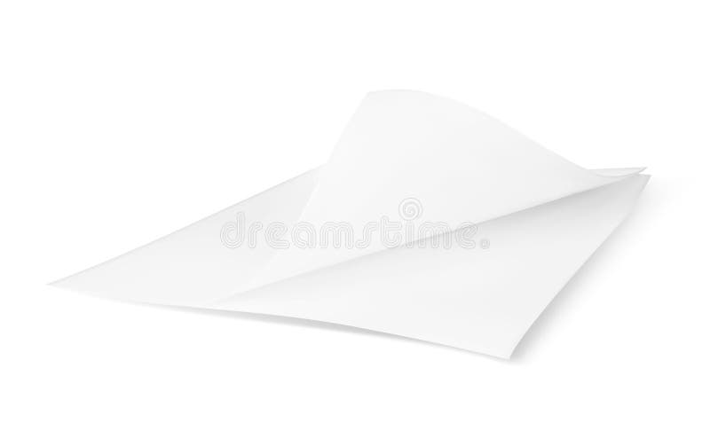 White Square Writing Paper. Open Notebook with Curved Edge Stock Vector ...