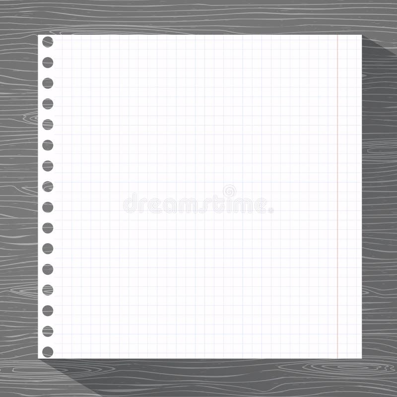 White Squared Notebook Paper Sheet, Sticked on Gray Wooden Wall, Desk ...