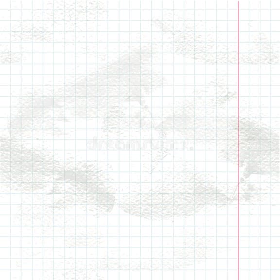 White Squared Paper Crumpled Sheet School Notebook Texture Stock Vector ...