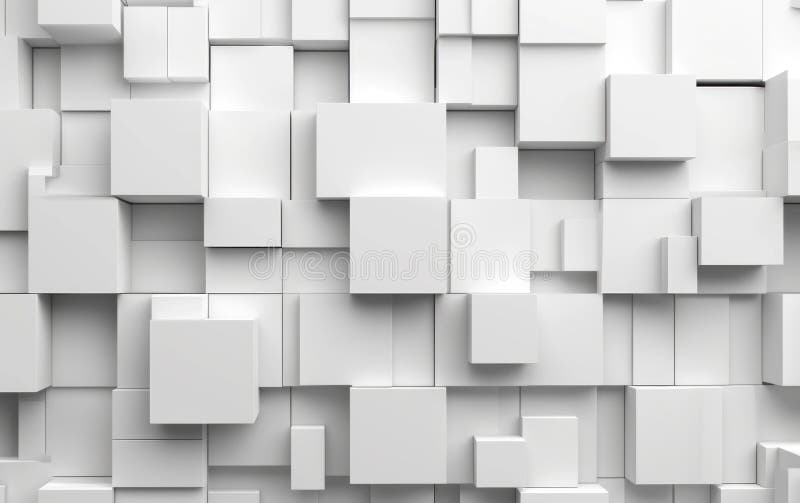 White Stacked Cube Pattern on a White Background Stock Illustration ...