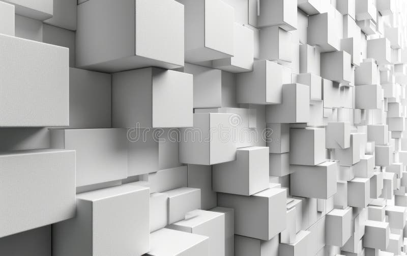 White Stacked Cube Pattern on a White Background Stock Illustration ...