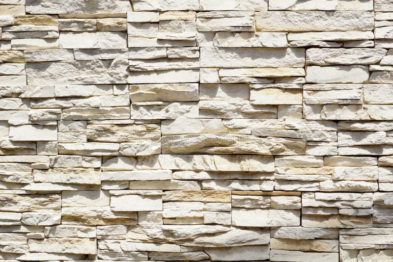 White Stacked Slabs Stone Wall Cladding Panels. Stock Image - Image of ...
