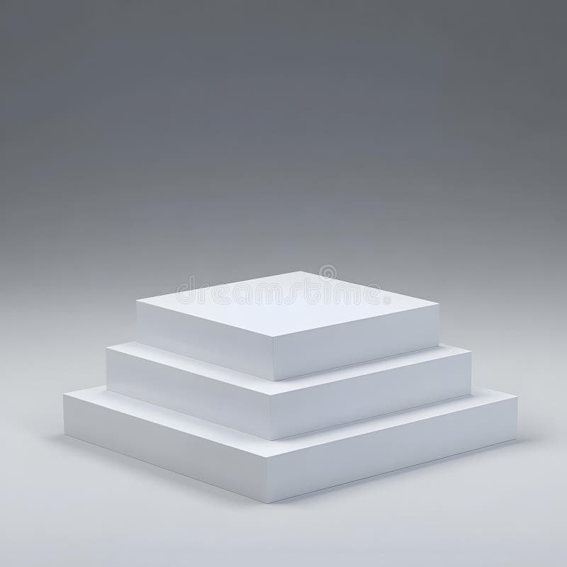 White Stacked Square Platforms Product Display Generated Using AI ...
