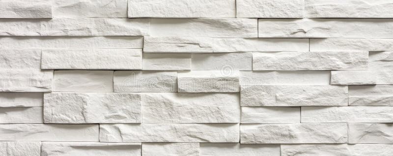 White Stacked Stone Wall Texture, Irregular Pattern, Modern Design ...