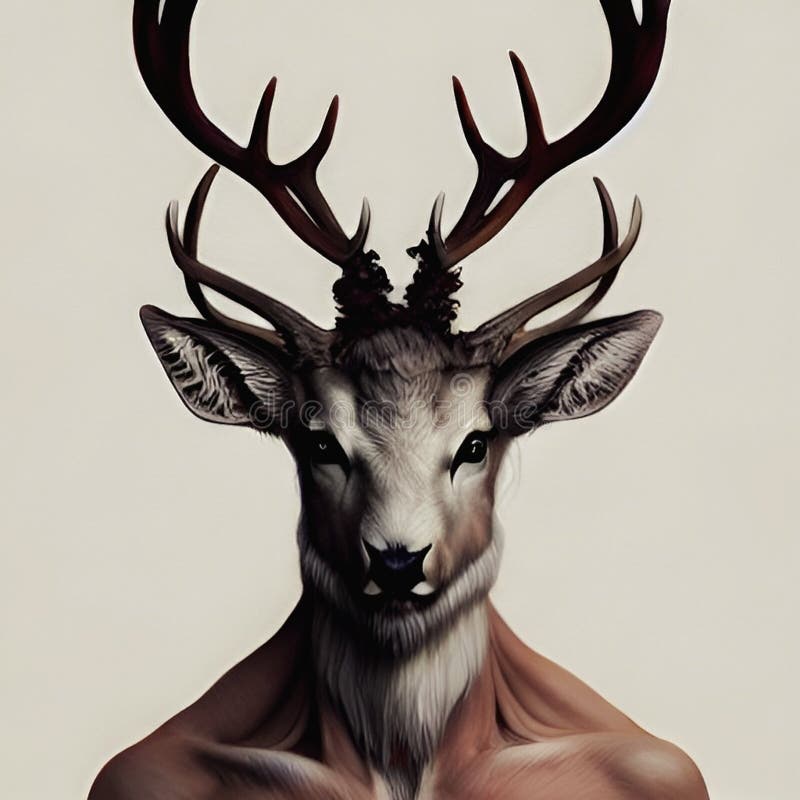 White Stag Man stock photo. Image of mythical, white - 256901000