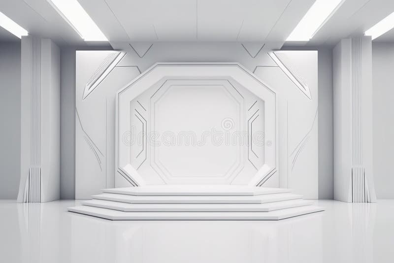 White Stage for Ad with Copyspace, Created with Generative AI ...