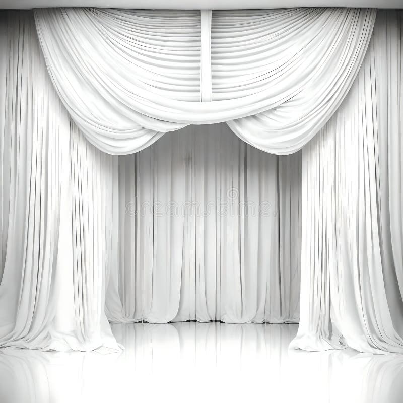 White Stage Curtain - Ai Generated Image Stock Illustration ...
