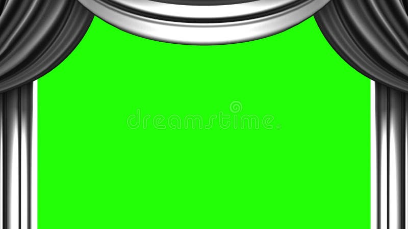White Stage Curtain on Green Chroma Key Stock Footage - Video of ...
