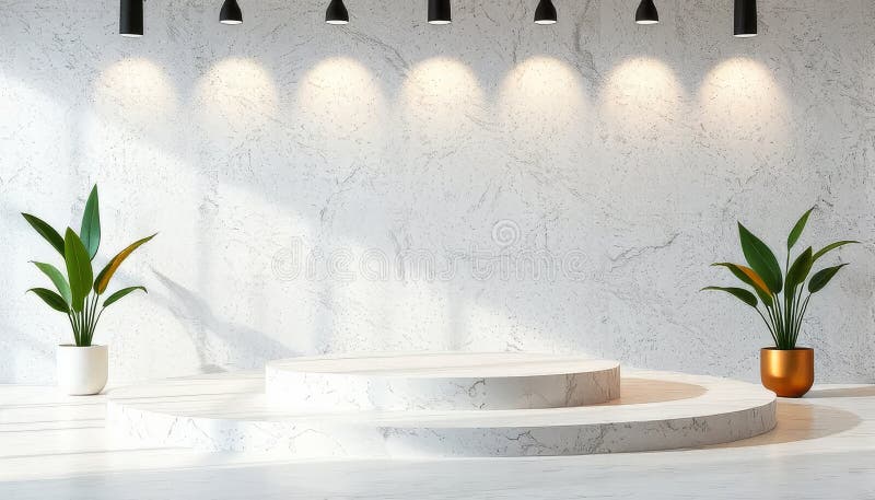 White Stage Two Potted Plants Stock Photos - Free & Royalty-Free Stock ...