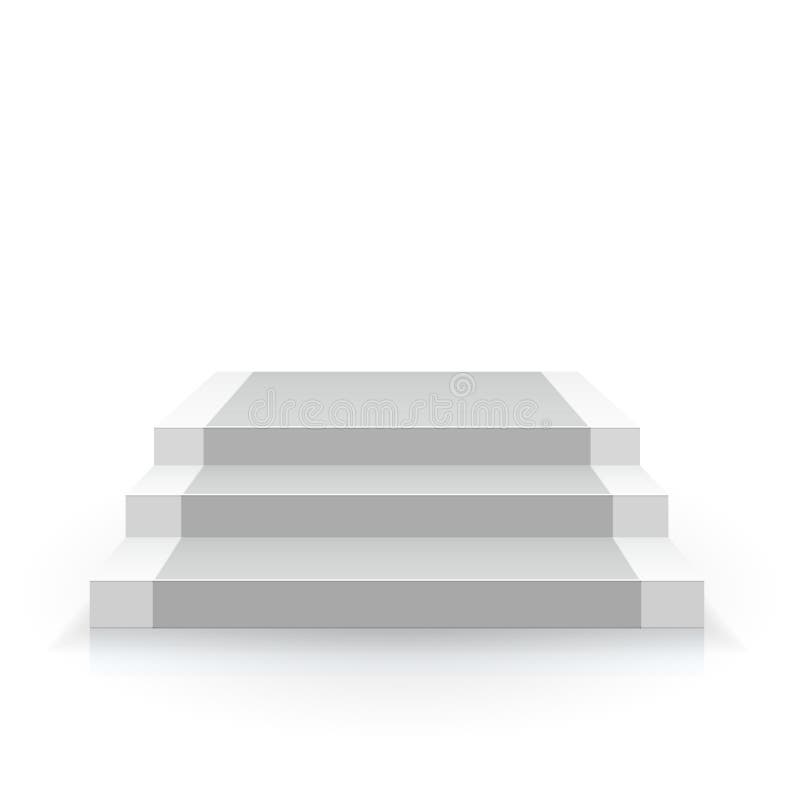 White Stair. Front View. 3D Staircase for Interior Illustration Stock ...