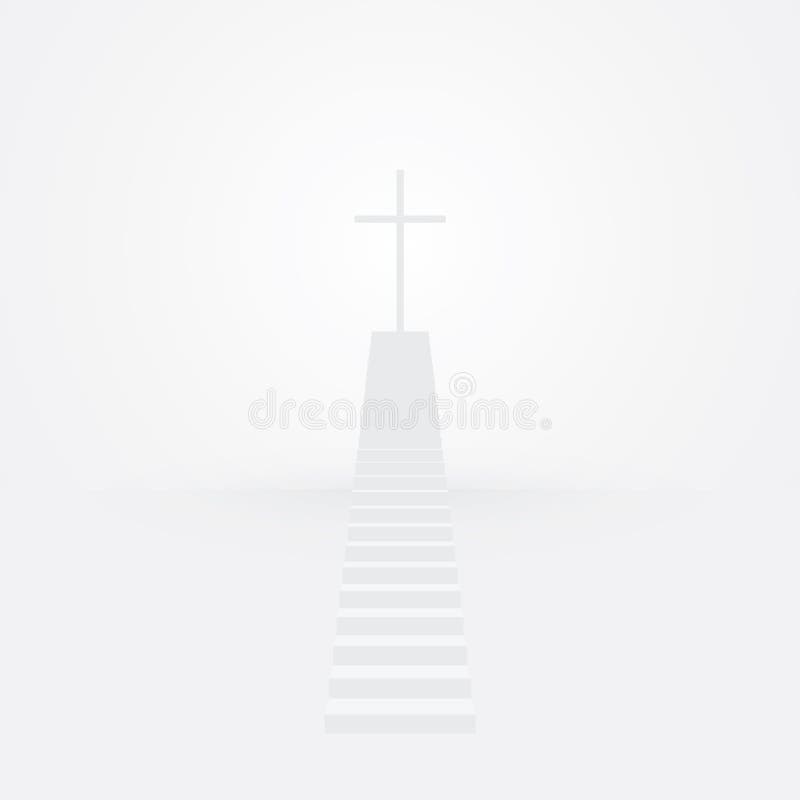 Cross in a stair stock vector. Illustration of crucifix - 132692869