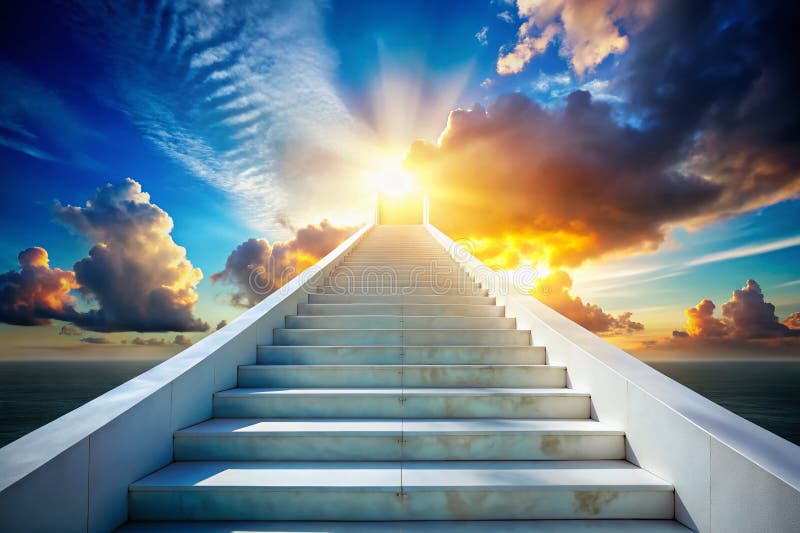 A White Staircase Ascending Symbol of Hope Progress and Personal Growth ...