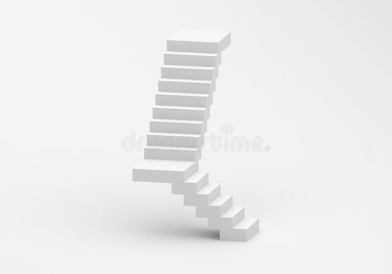 White Stairs on White Background. Realistic 3d Staircase. Interior ...