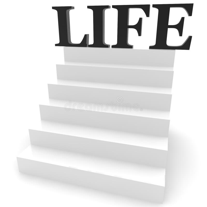 White Stairs with Life Concept Stock Illustration - Illustration of ...