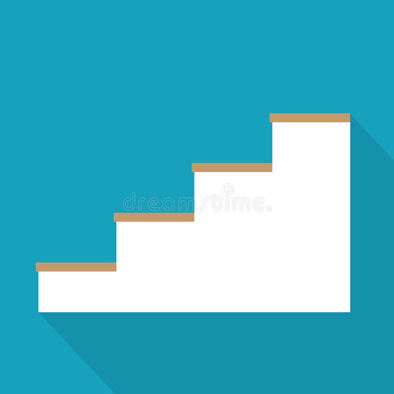 White Stairs with Wooden Steps Stock Vector - Illustration of wood ...