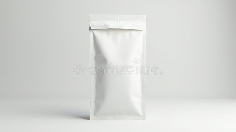 White Stand-up Pouch Mockup on Minimalist Background Stock Photo ...