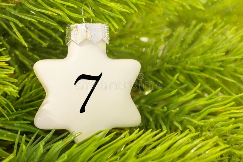 A White Star on the Christmas Tree Stock Photo - Image of detail ...