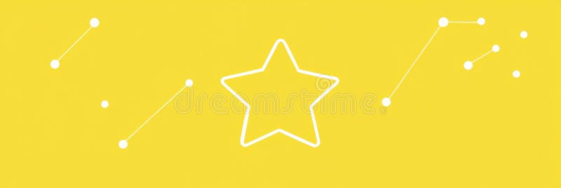 White Star and Connecting Dots on Yellow Background, Symbolizing ...