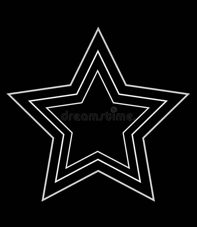 Vector Star with Contour on a Yellow Background Stock Vector ...