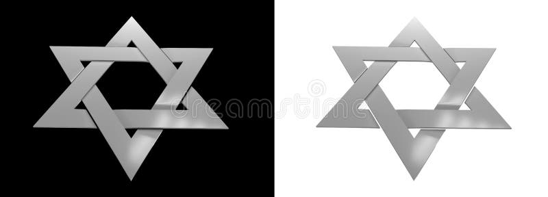 White Star of David Symbol Isolated. Computer Generated Object 3D ...