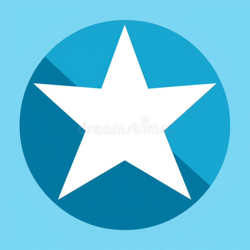 A White Star Icon on a Blue Background Stock Illustration ...