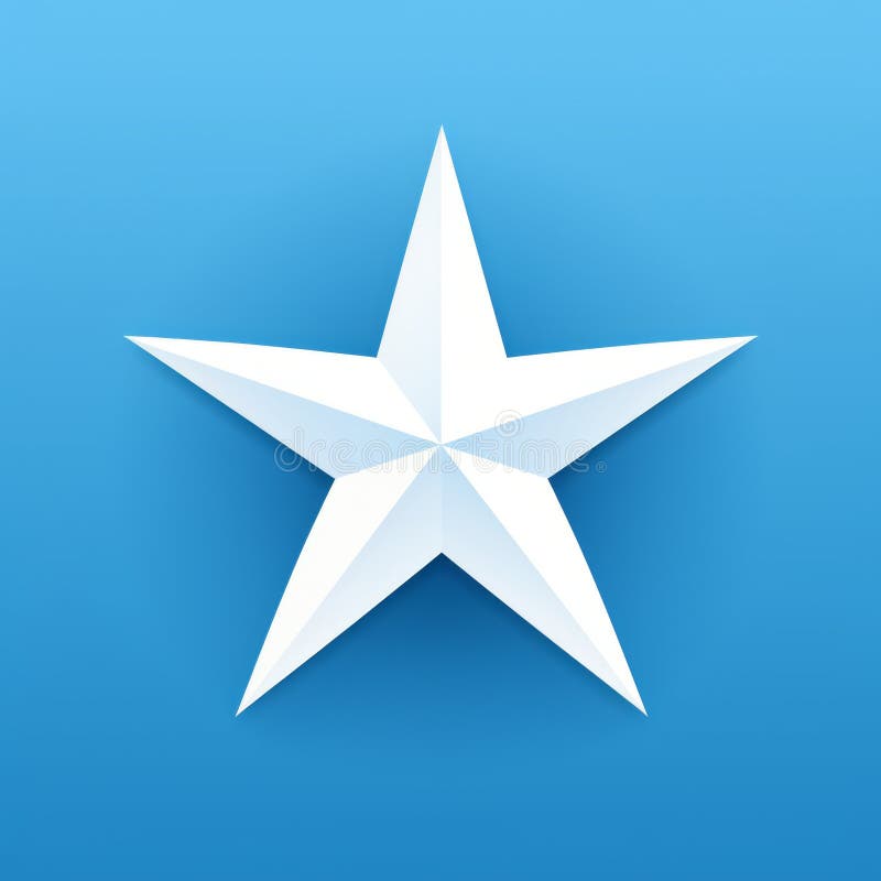 A White Star Icon on a Blue Background Stock Illustration ...